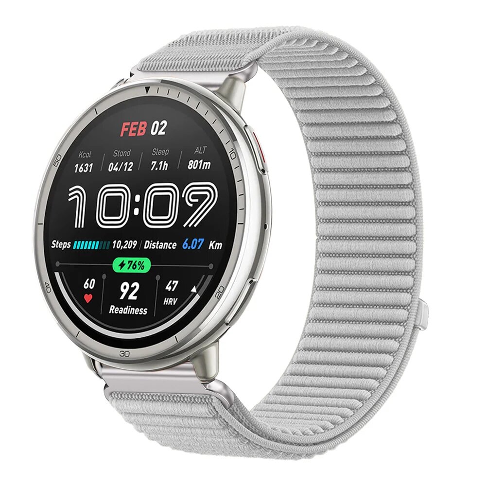 Ремешок для часов YEELUSEE плетеный нейлоновый 20/22 мм для Amazfit Active Серый, Width 22mm, Grey