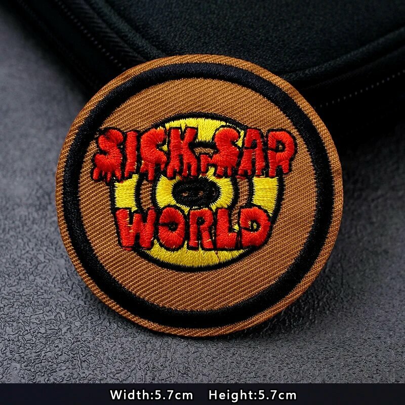 Нашивка SICK-SAP WORLD, 5.7см, цвет 25