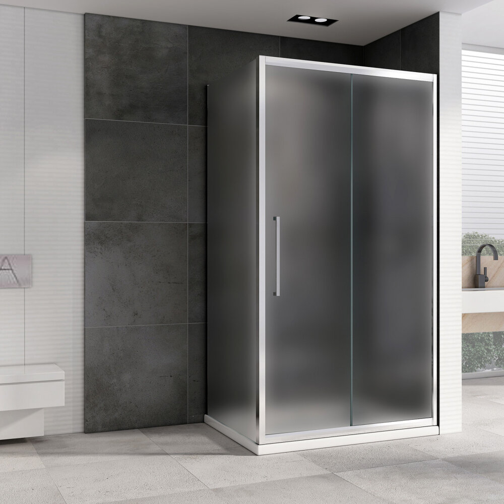 Душевой уголок Abber Schwarzer Diamant AG30140MH-S85M 140х85, профиль хром, стекло матовое