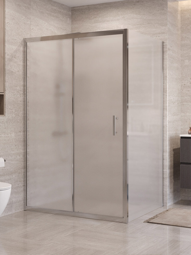 Душевой уголок BelBagno Формат (Uno) 195-AH-1-130/90-P-Cr профиль хром, стекло рифленое