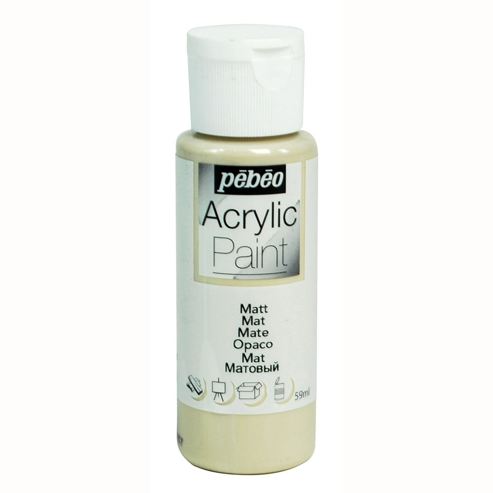 Краска акриловая Pebeo Acrylic Paint, декоративная, матовая, 59 мл, светло-серый