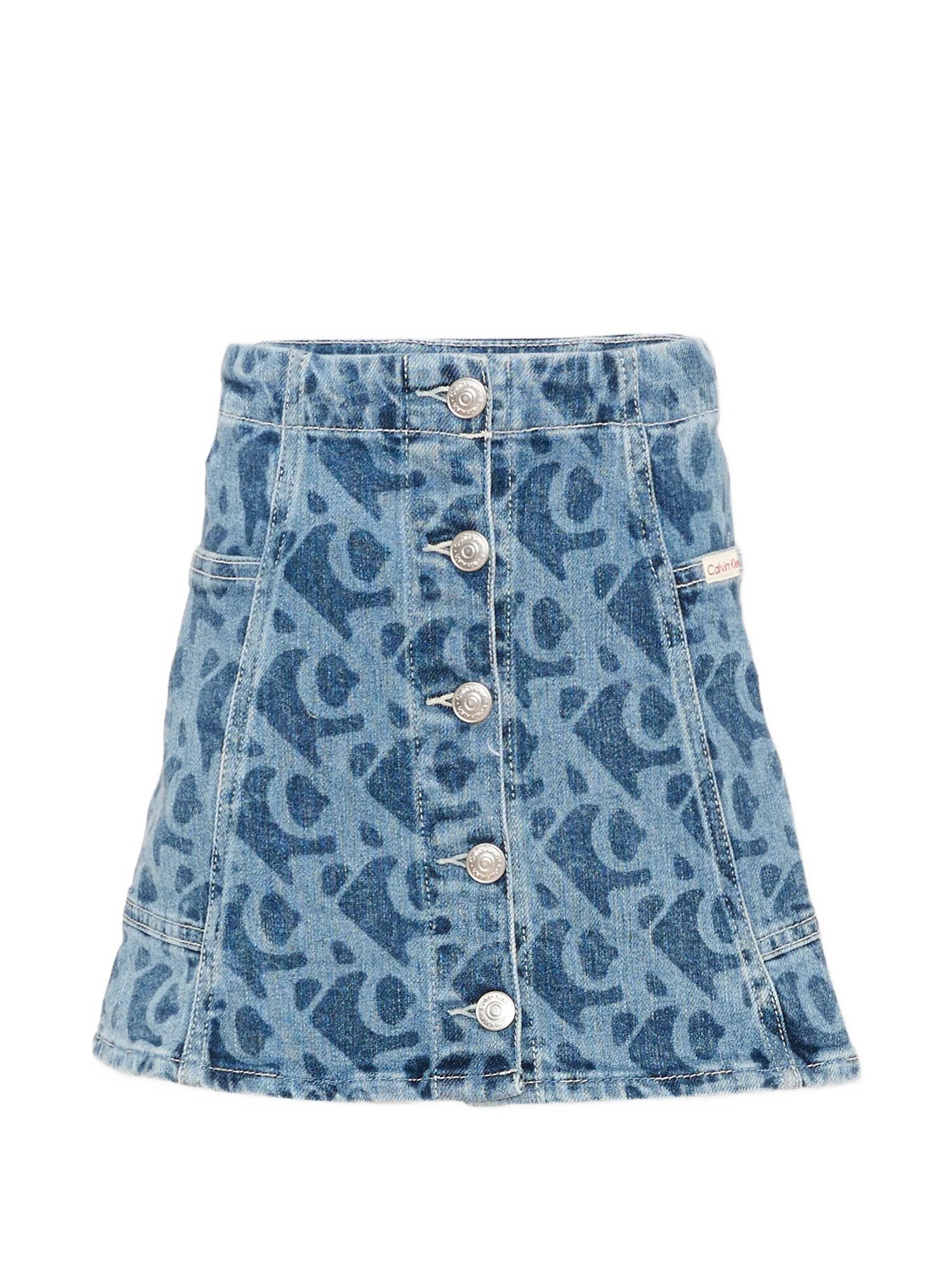 Юбка CALVIN KLEIN Logo-print button-front skirt