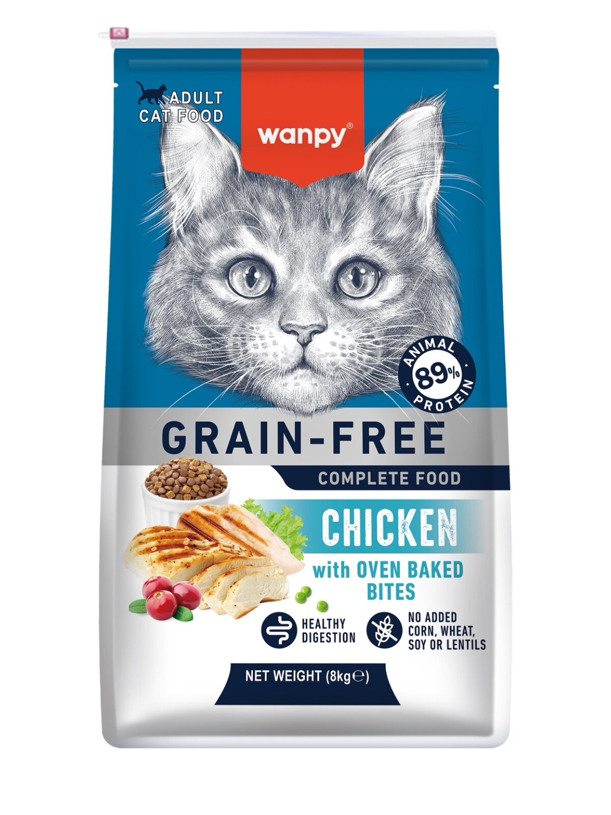 Сухой корм для взрослых кошек Wanpy Cat беззерновой с курицей 8 кг