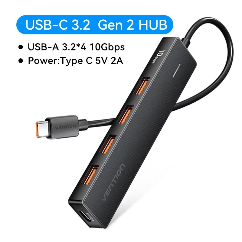 Vention USB 3.2 Gen2 HUB, USB A 4 1