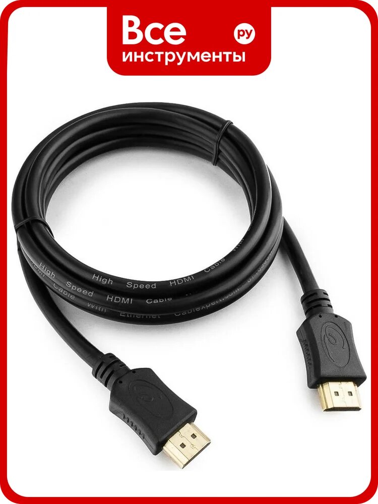 Кабель Cablexpert HDMI 1.8м, v2.0, 19M/19M, серия Light, черный, экран, пакет