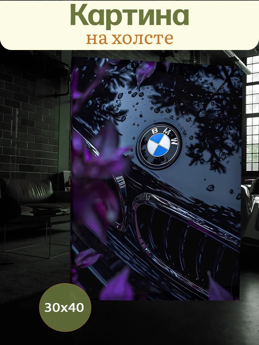 Картина 30х40 БМВ Логотип BMW Logo Эстетика Скорость Статус