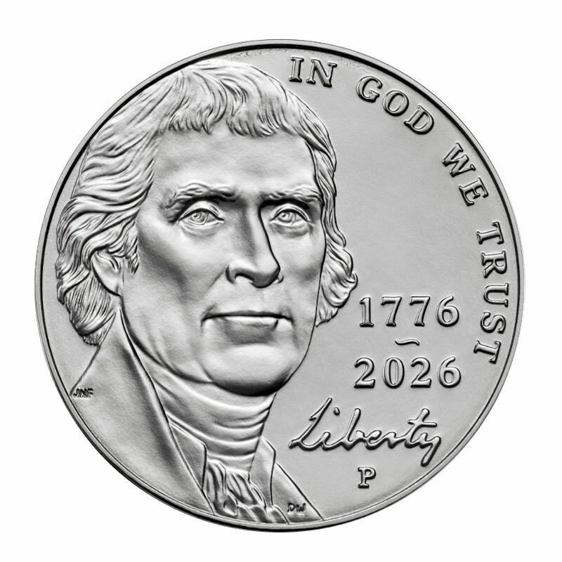 5 центов США 2026 г. 250 лет Независимости США P