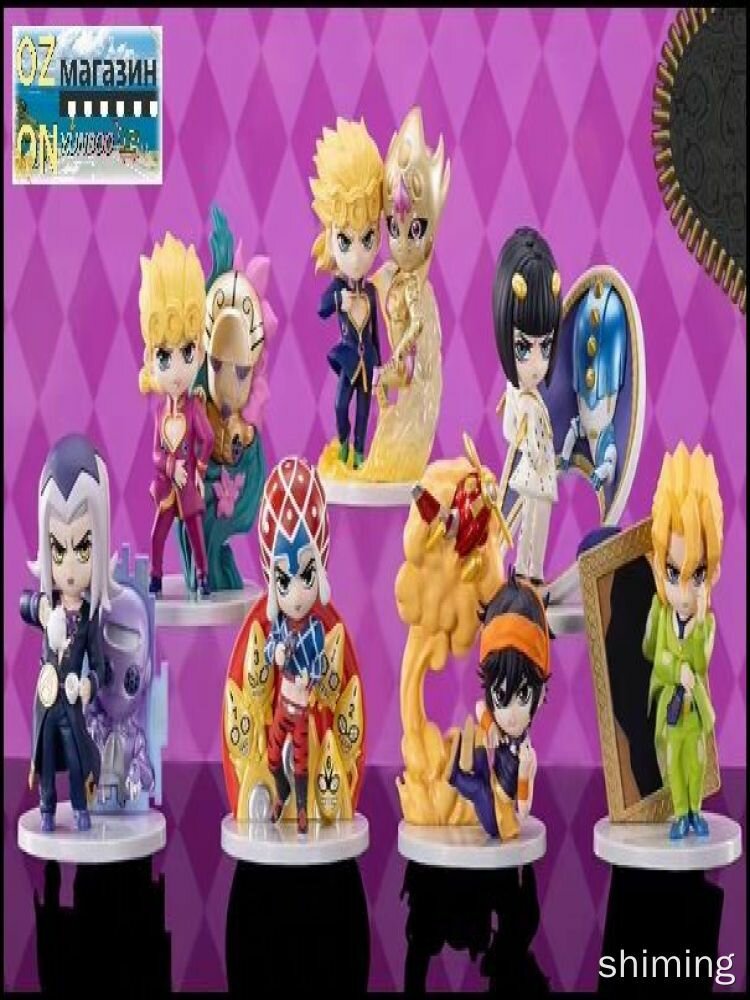 Фигурка JOJO Golden Wind GONG с изображением персонажей, в наборе, для коллекционеров и подарков — аниме-фигурки — фото 1