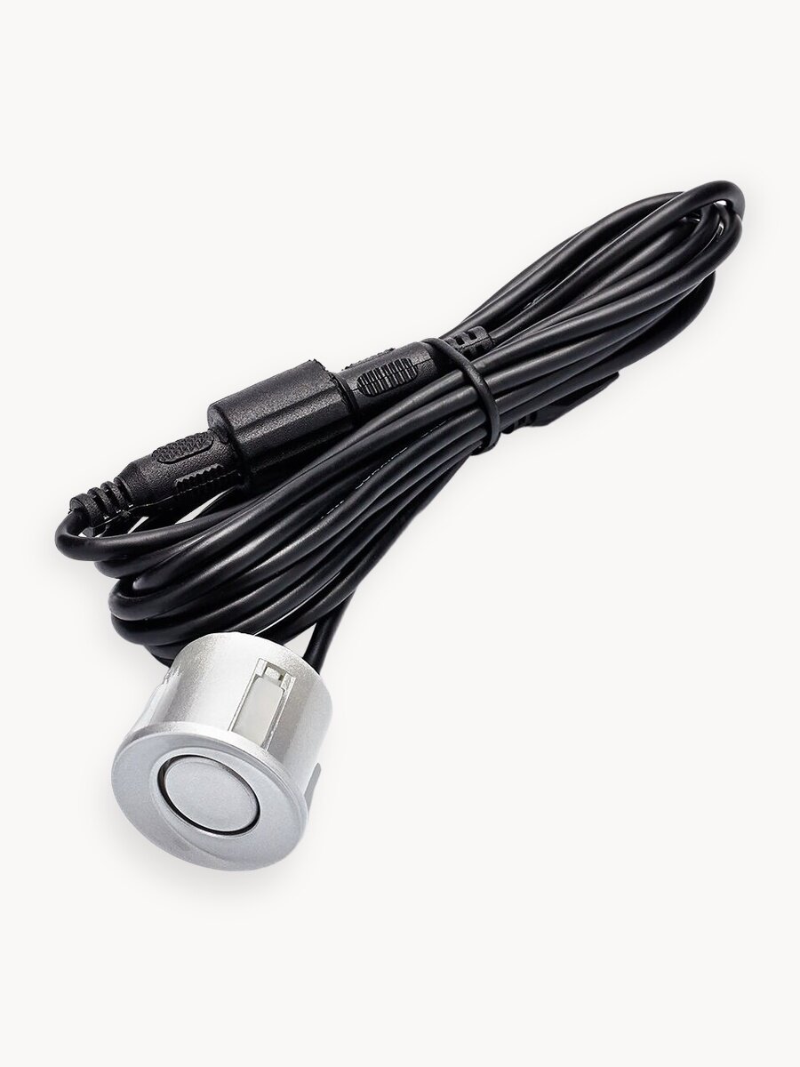 Датчик парктроника CarPrime, IP-67, серебристый, диаметр 22 мм, длина 2.5 м