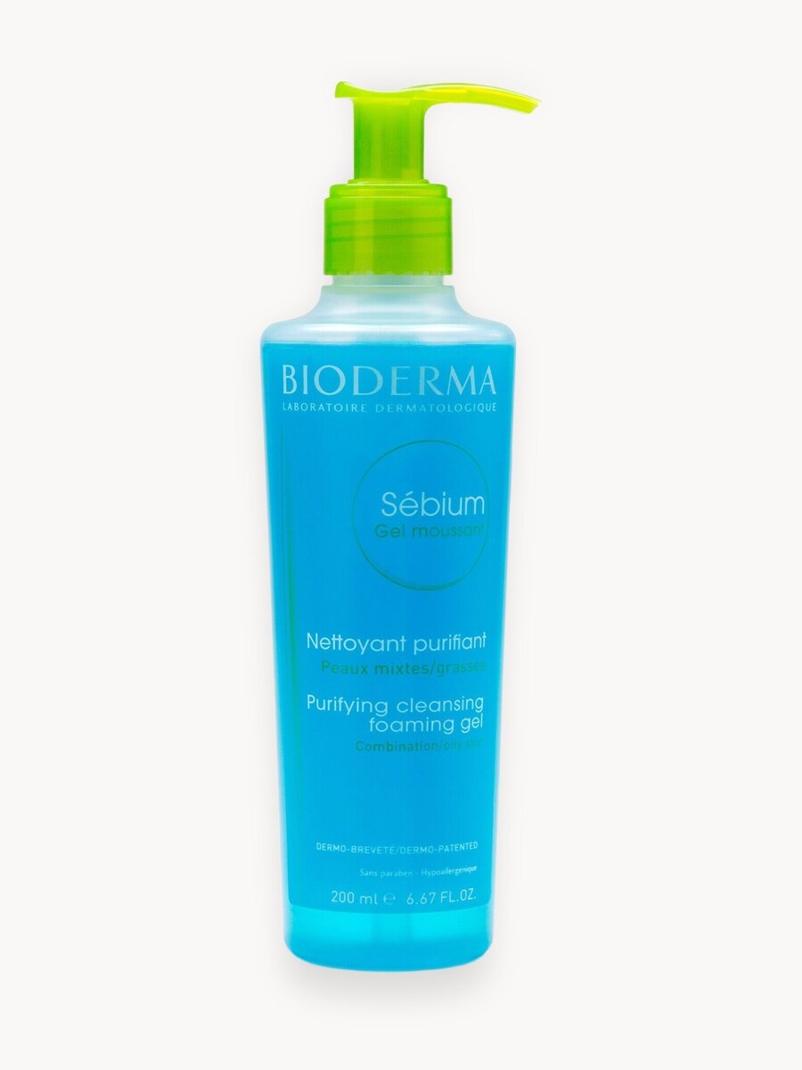 BIODERMA Sebium Гель для умывания жирной и проблемной кожи лица (помпа), 200 мл