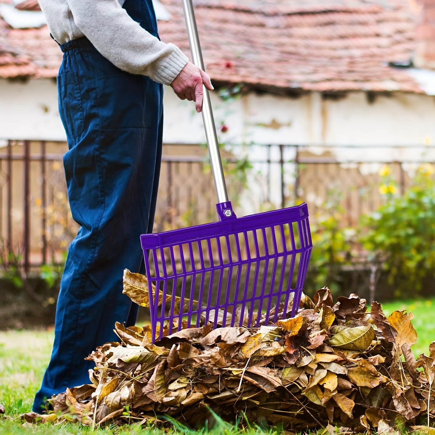Вилы для сена на 18 зубьев из АБС-пластика, фиолетовые