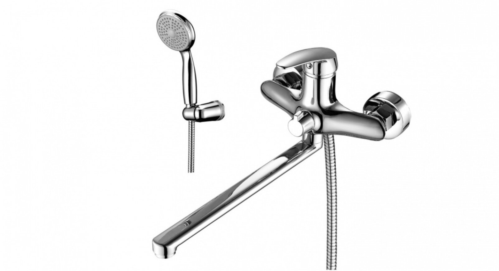 Смеситель с длинным изливом для ванны Lemark Linara LM0451C дивертор с керамическими пластиними, хром