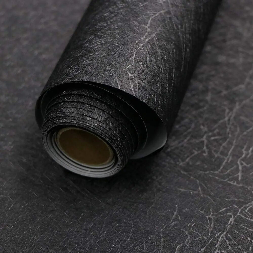 Виниловые обои Brangdy, белые, рельефные, самоклеящиеся black, 1mx45cm