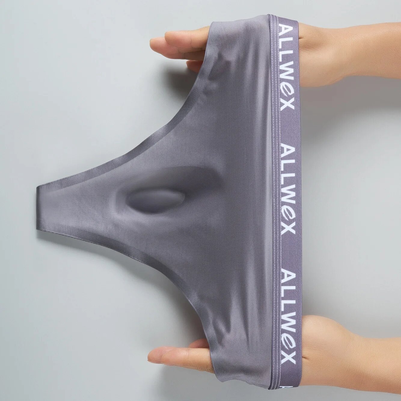 Гладкие стринги с Т-образной спинкой, мужское сексуальное нижнее белье, ультратонкие трусы из ледяного шелка, мягкие трусики с выпуклостью, мужские охлаждающие бесшовные трусики 2XL, Серый, Gray