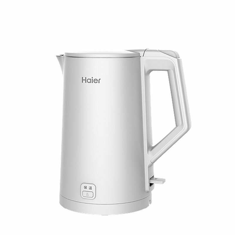 Электрочайник Haier белый, 1.7 л, 2200 Вт, с автоотключением, индикация уровня воды