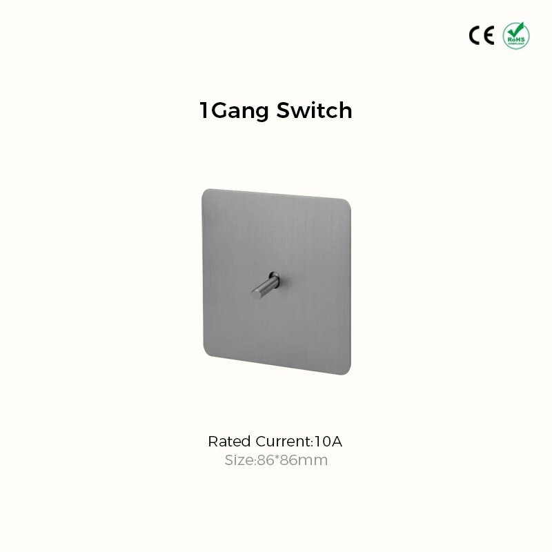 Переключатель света Avoir Silver нержавеющая сталь 220В 1Gang switch