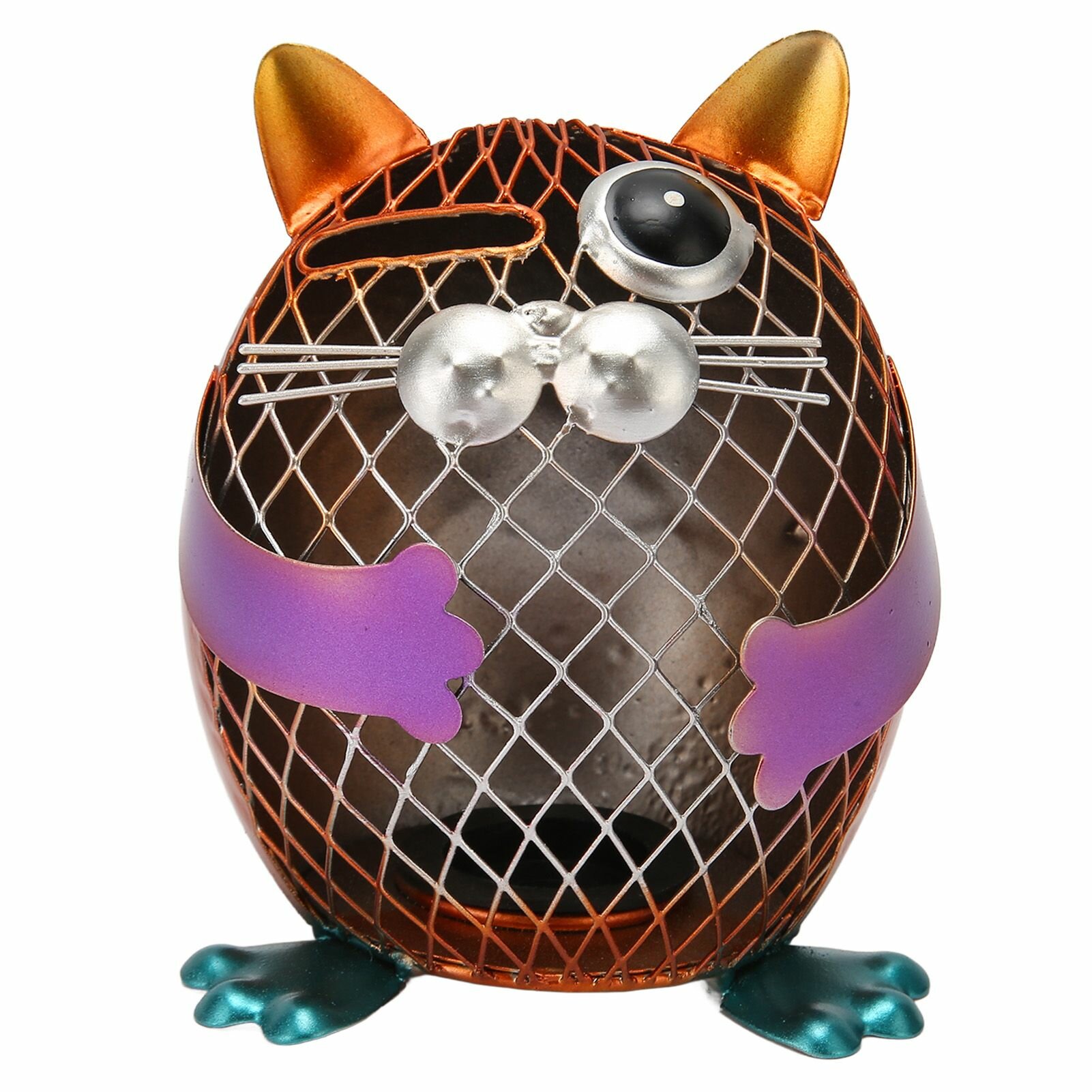 Металлическая копилка в форме кошки