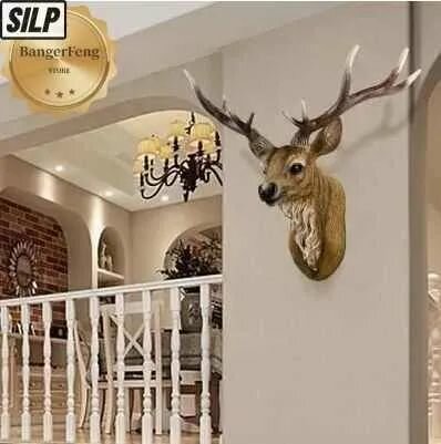Голова оленя на стену из дерева, рога оленя сборная модель деревянная