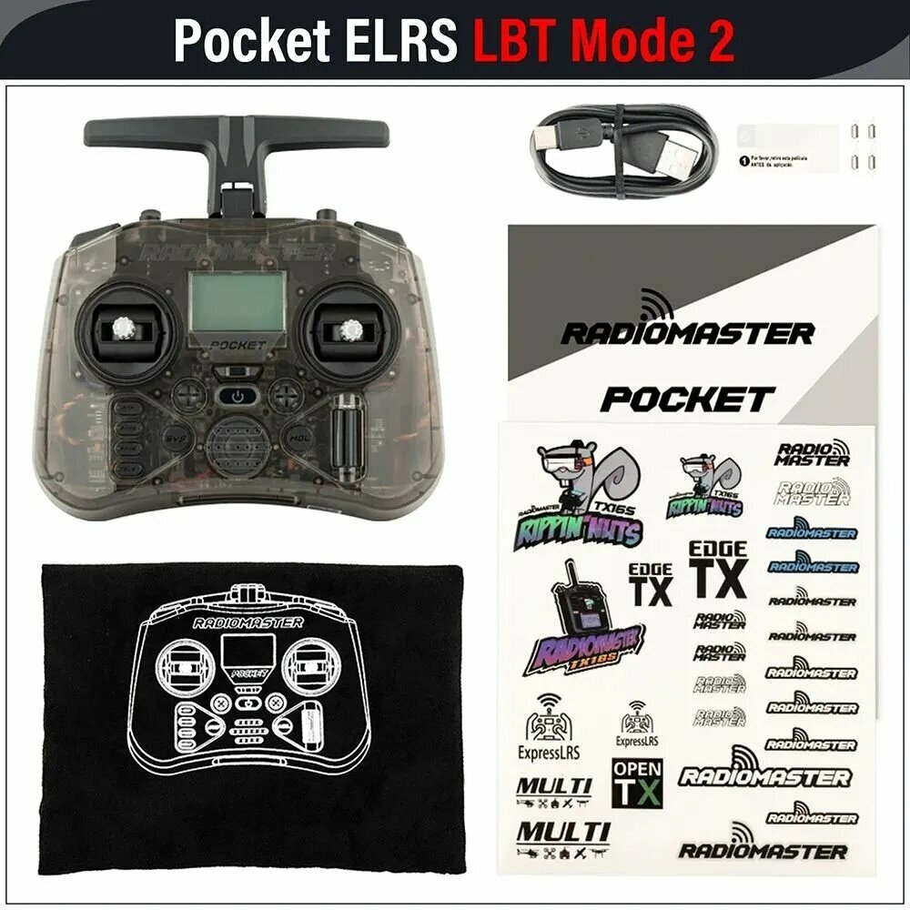 Пульт Radiomaster Pocket, Джойстики Hall, ELRS, Портативный, с Чехлом