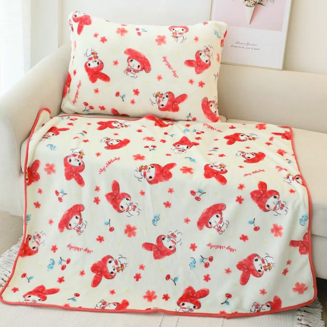Плед из кораллового флиса в японском стиле с мультяшным рисунком, студенческий плед, плед для односпальной кровати с кондиционером, теплый плед для сна, толстый плед, плед для дивана.