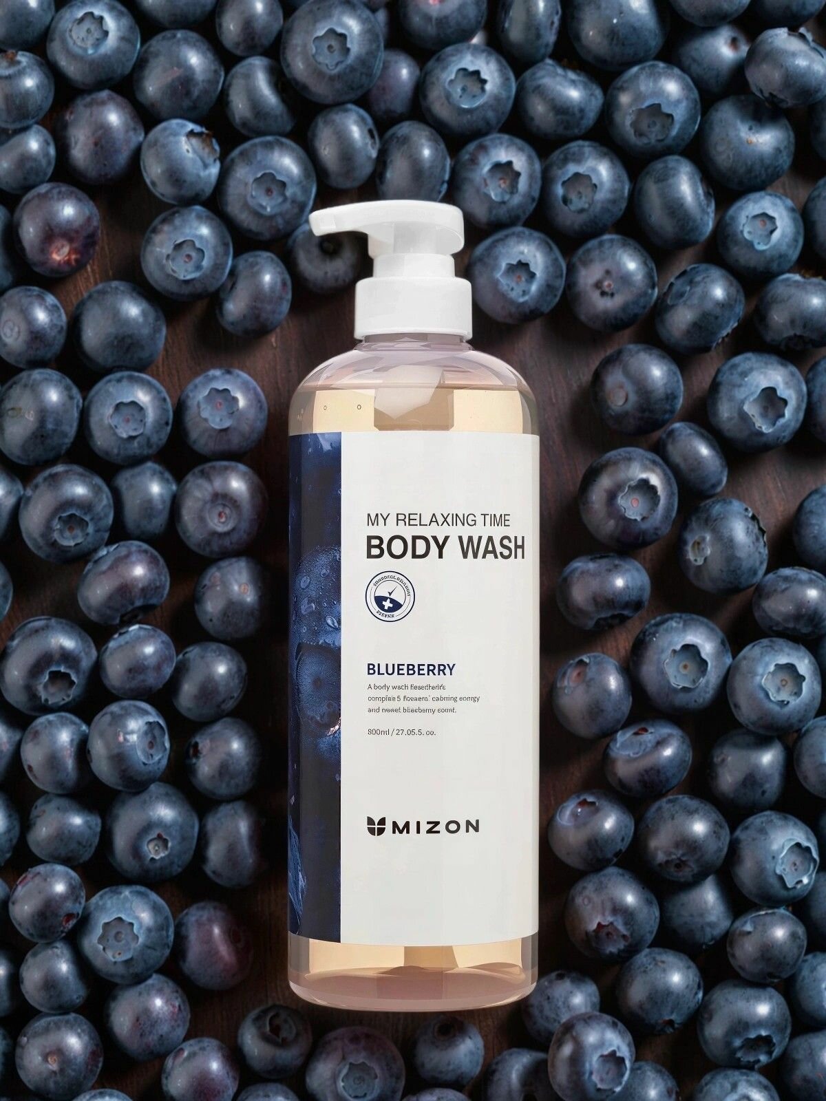 MIZON Гель для душа с экстрактом голубики 800 мл MY RELAXING TIME BODY WASH BLUEBERRY