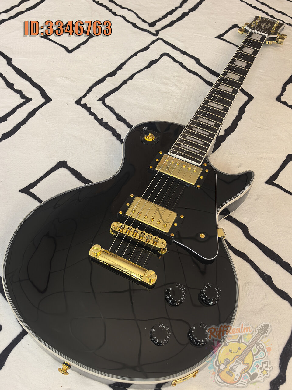 Электрогитара Les Paul Black & Gold(silver head)