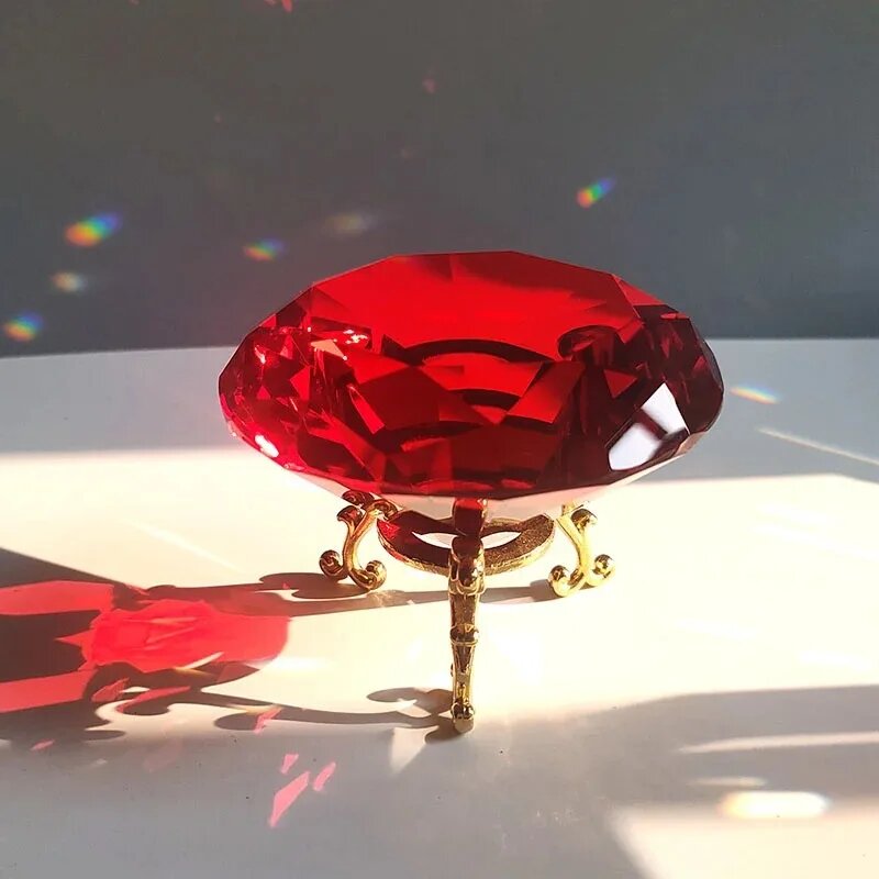 Хрустальные бриллианты для декора 80mm, red, Хрустальные бриллианты для декора