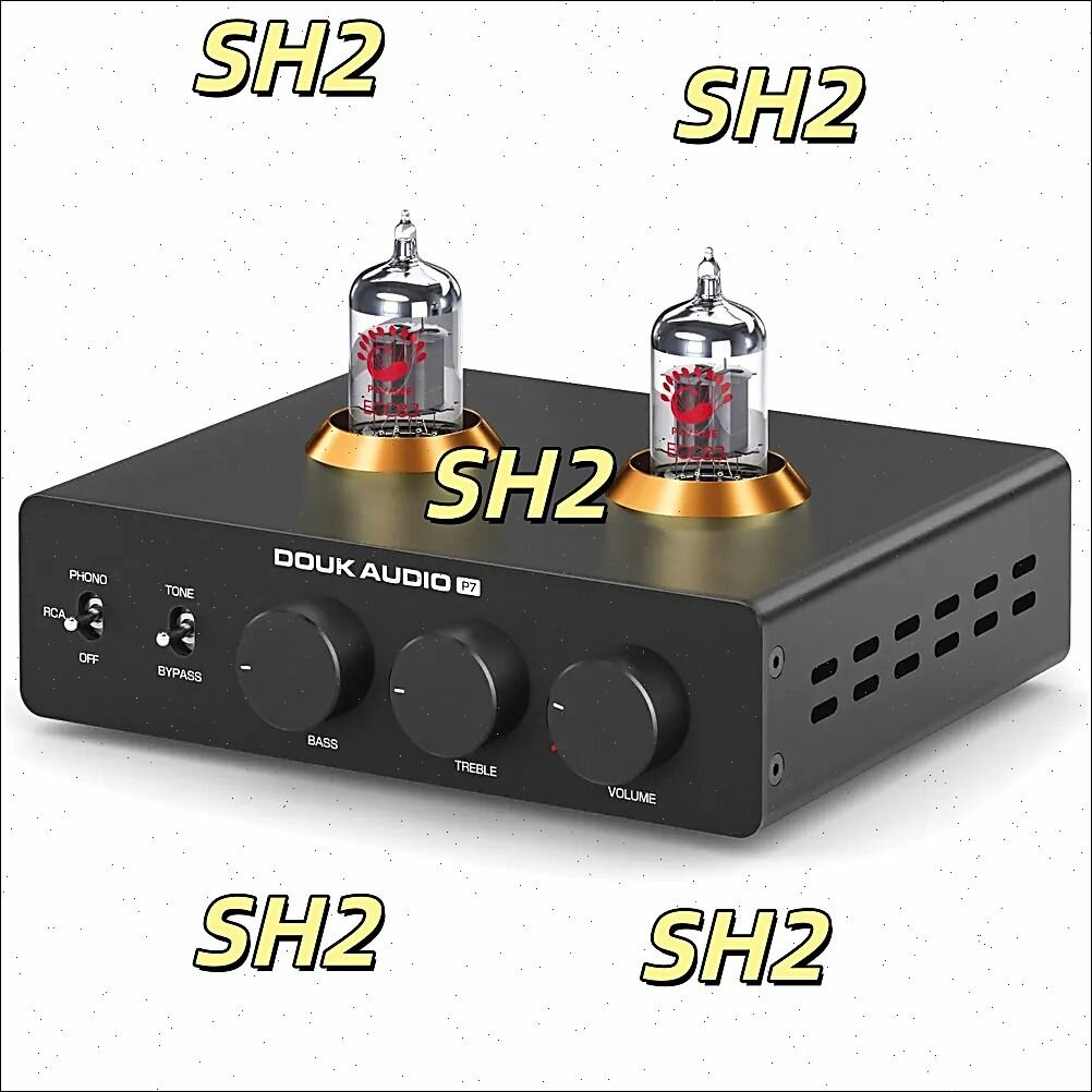 Douk Audio P7 HiFi Фонокорректор Ламповый Стерео-Предусилитель для MM Винилового Проигрывателя с HPF