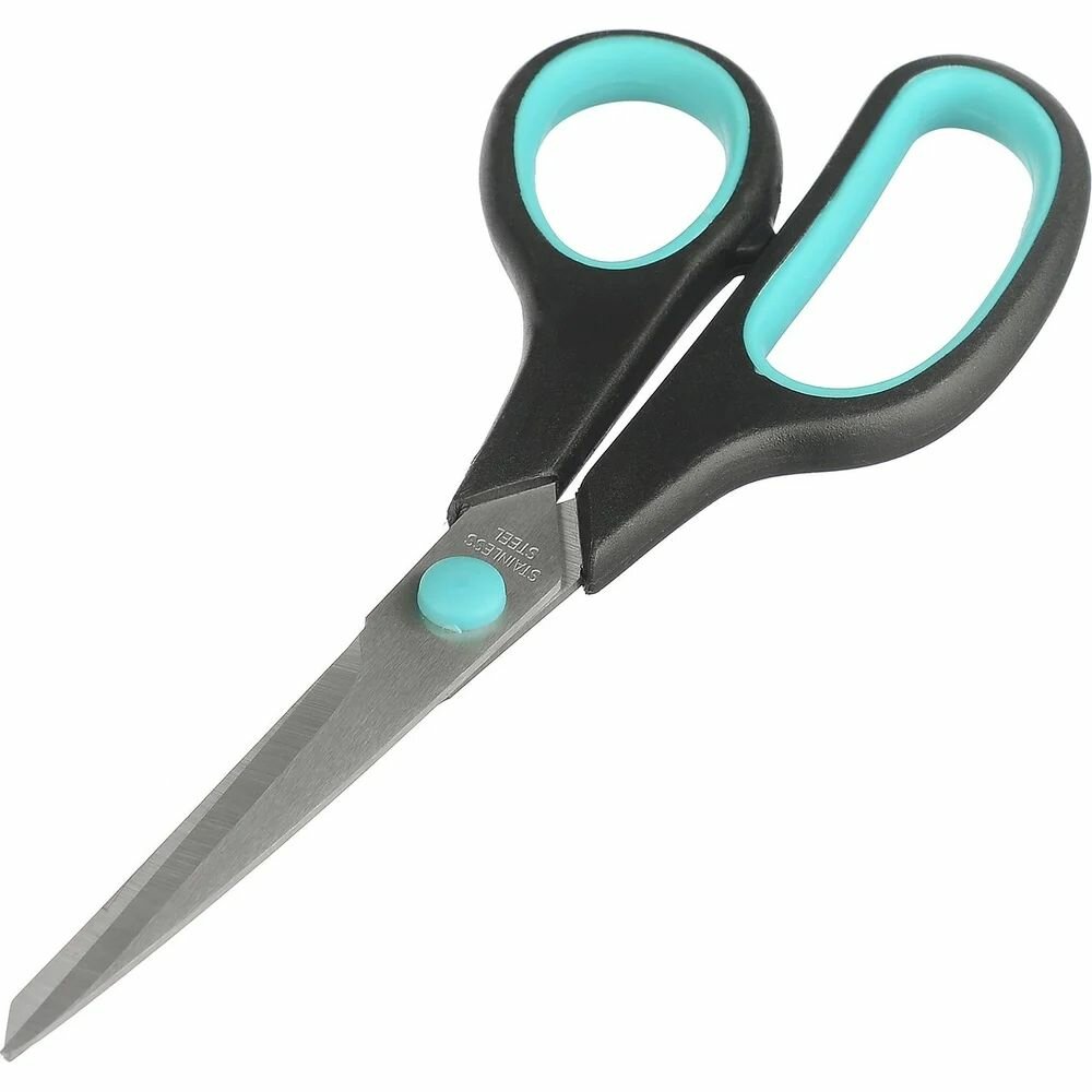 Ножницы WORKMATE 188 мм, пластиковые черные ручки с резиновыми вставками 14-5862