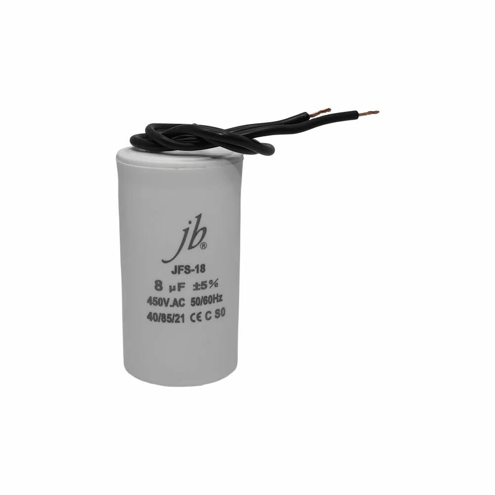 Конденсатор пусковой JB Capacitors 8мкФ, 450В, 35x65, JFS-18 (гибкие выводы), JFS18A6805J000000B-227