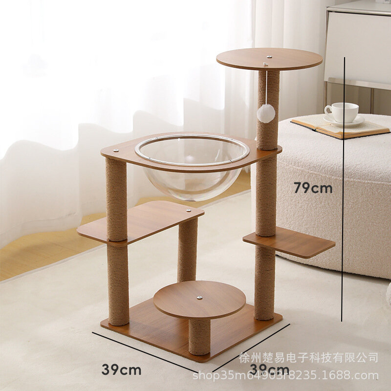 Кошачий лазательный комплекс, космическая капсула, кошачье дерево, «все в одном», не занимает места, саморазвлечение,