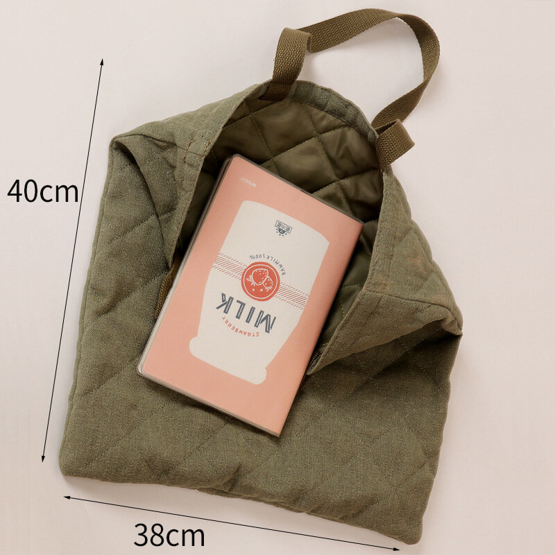 Стеганый хлопок в наличии Хлопковая Сумка-тоут для покупок Ручная косметичка Дорожная сумка для хранения Корзина для