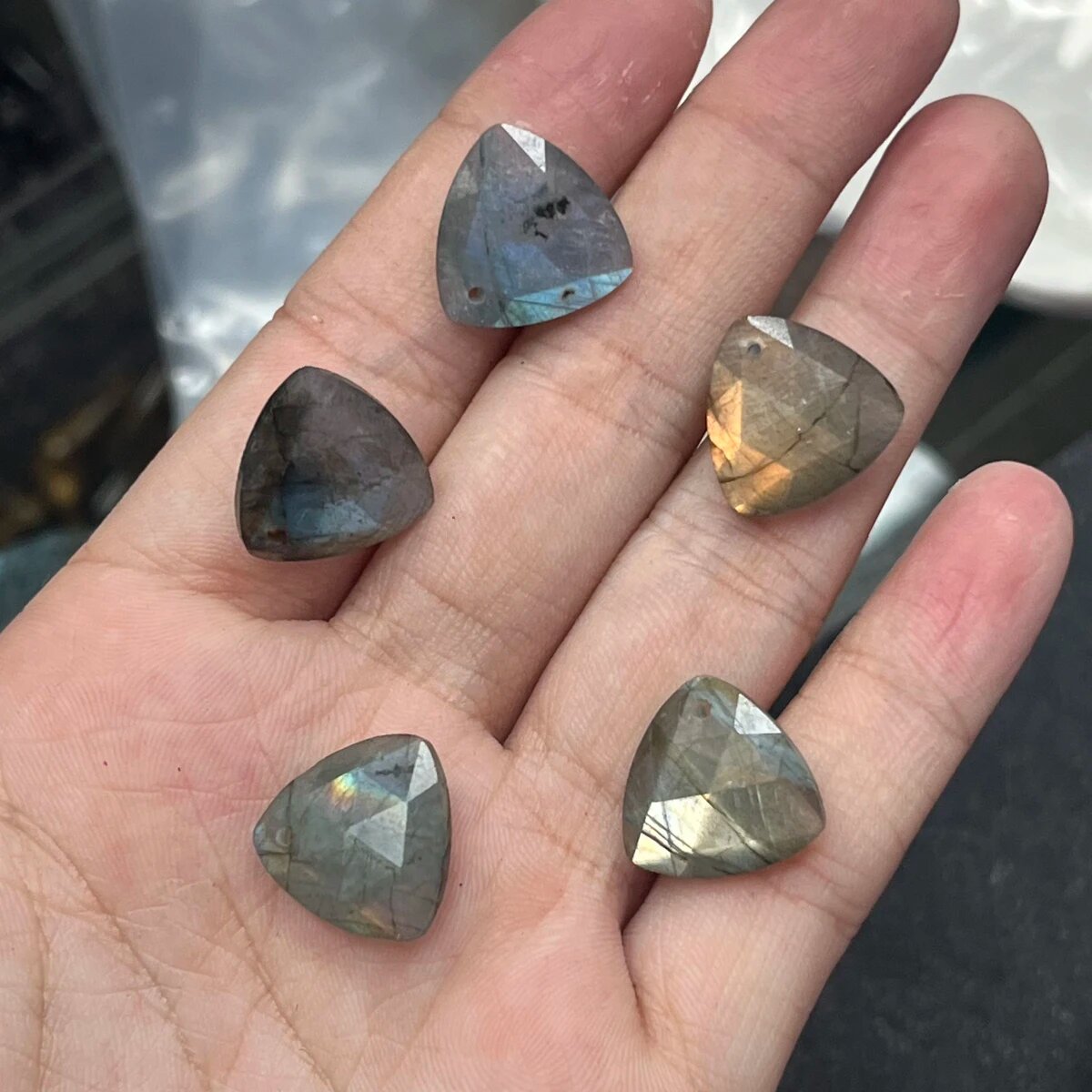 Подвески из лабрадорита 6 шт. 14x15mm15mm-B