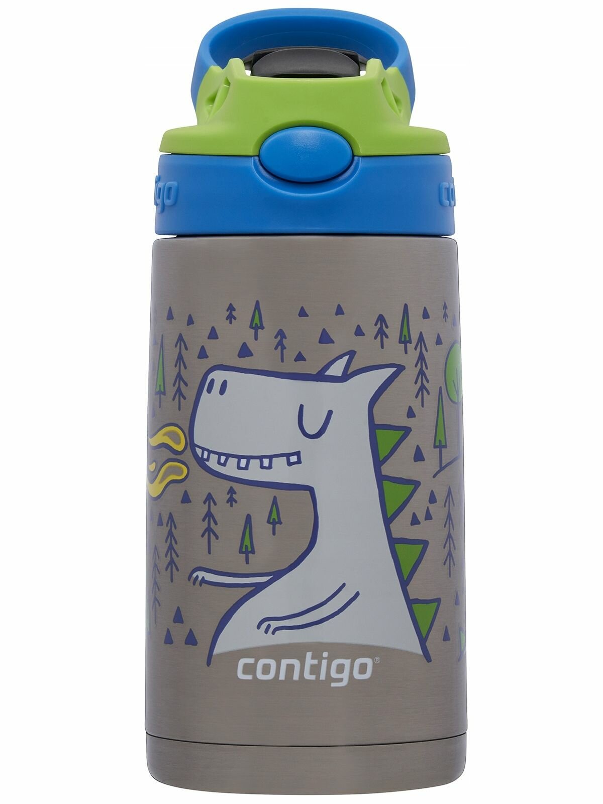 Детская бутылочка Contigo Easy Clean для детей от 3 лет, 380 мл, цвет бежевый с диназавром