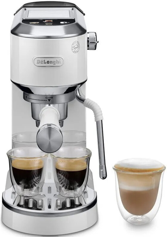 Кофеварка Delonghi EC890, белая, автоотключение, одновременное приготовление двух чашек