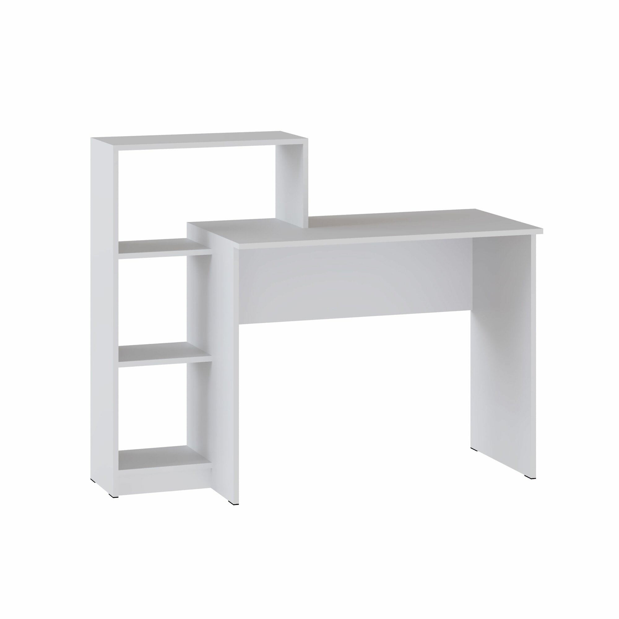 Стол компьютерный письменный с открытыми полками, компактный, 125x102x50 см, Квартет-2