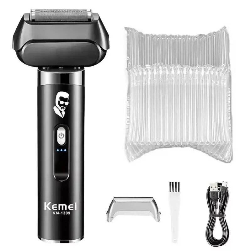 Электробритва Kemei KM1309, 4 лезвия, черная