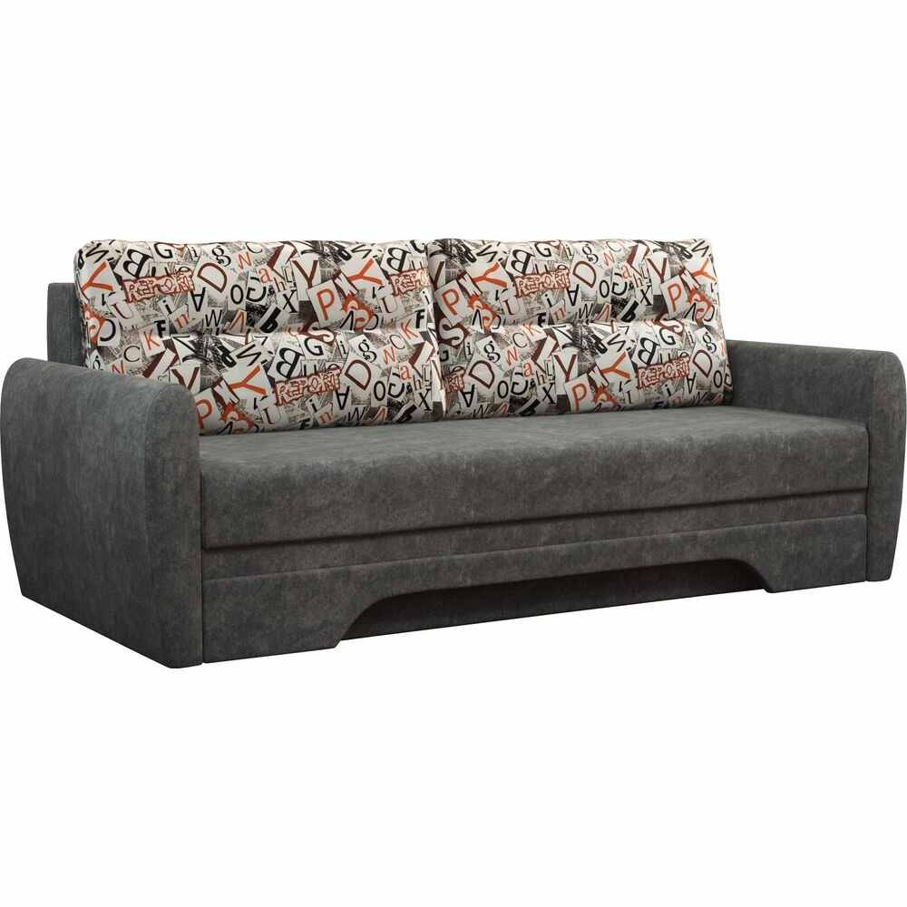 Диван еврокнижка МебелПром Наташа 160 МП 17 флок серый