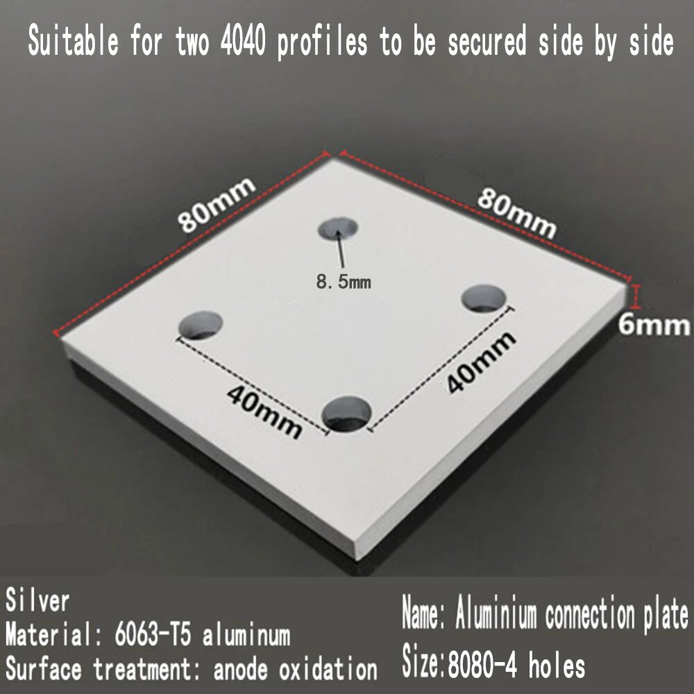 Весен соединительная пластина алюминиевая 2020/3030/4040/4545/6060 8080-4 Hole