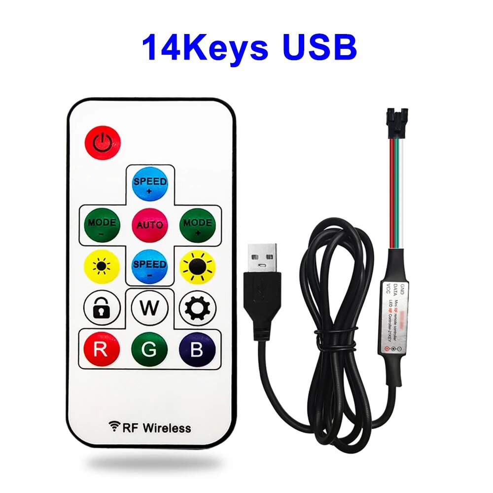 FUNZENXIN RGB контроллер для ленты 5050 3Pin 14Keys USB