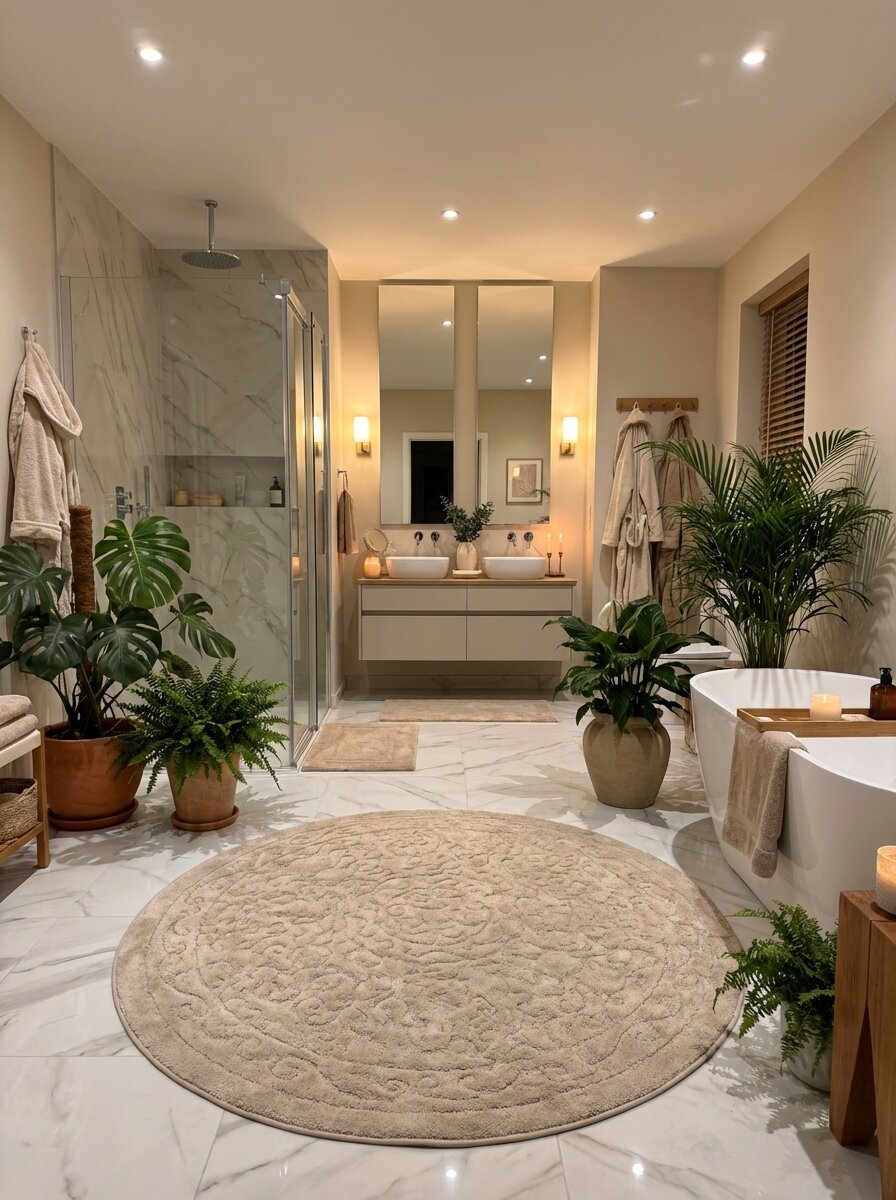 Коврик Natali's Carpets на пол для ванной и туалета круглый 80х80 см Турция