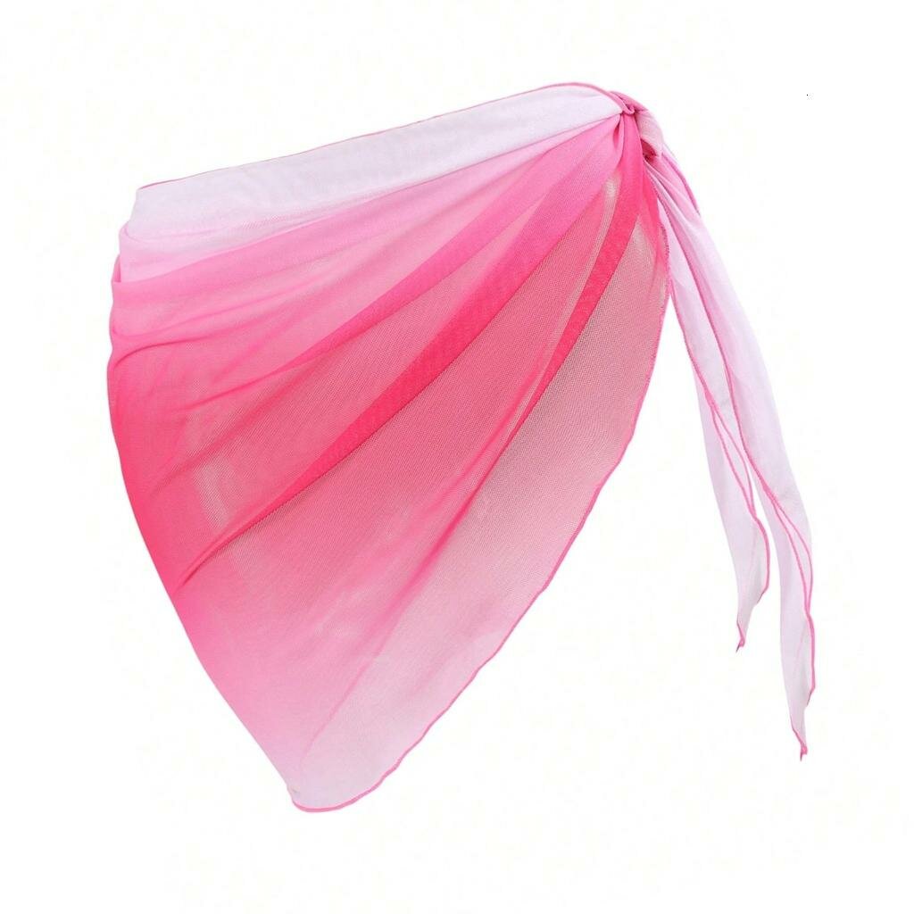 Пляжный купальный халат-накидка для женщин, розово-красный