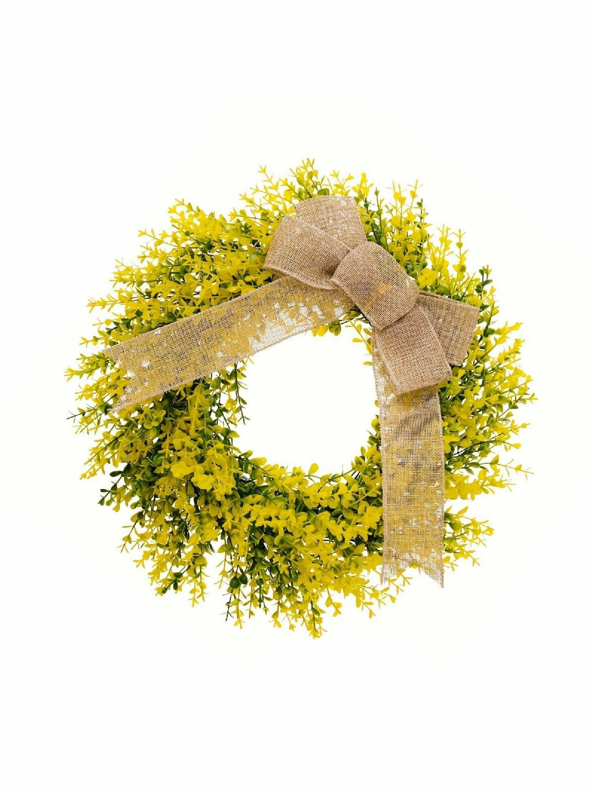 Весенний венок Венок из искусственных желтых листьев для свадьбы у входной двери