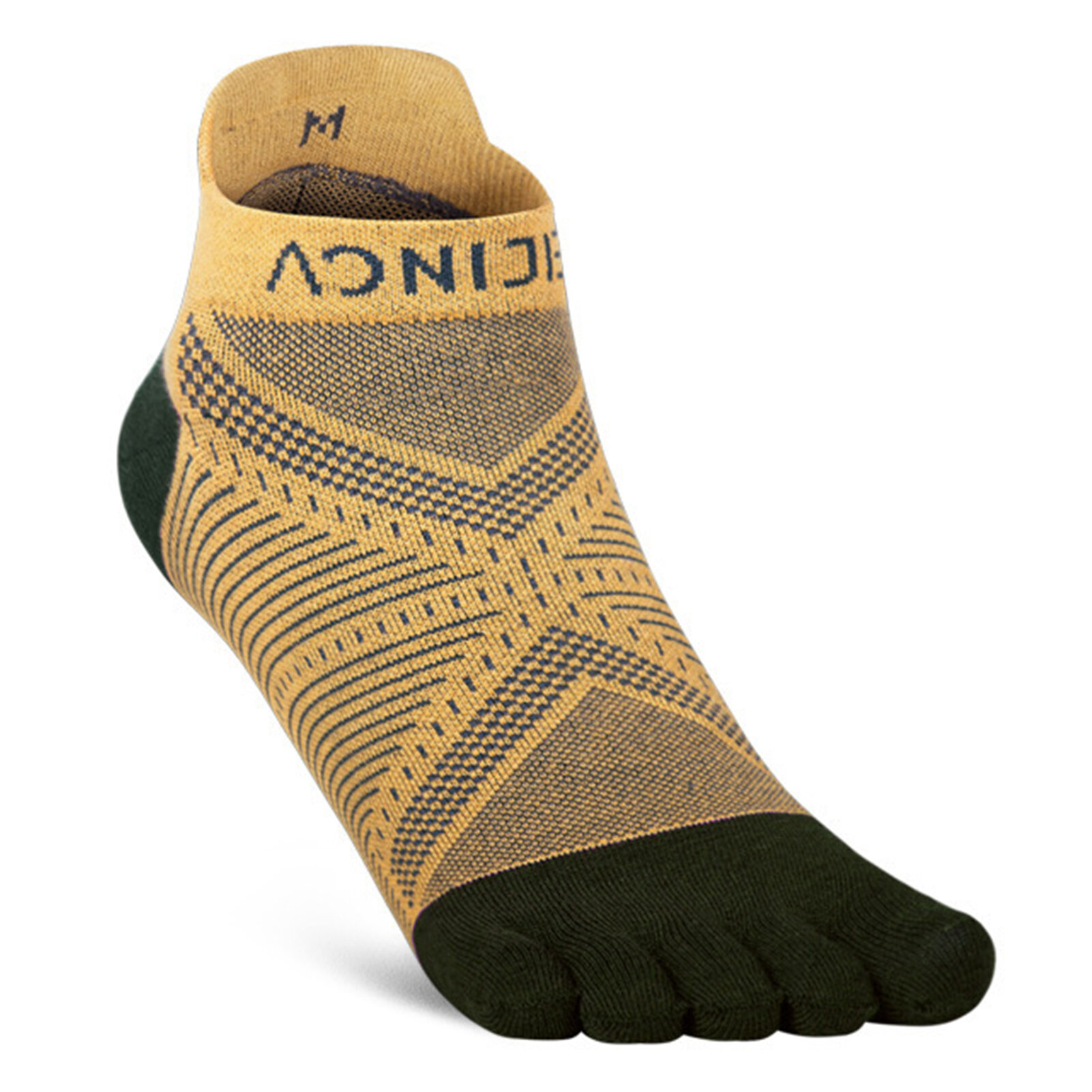 Носки Coolmax короткие трубчатые пятипальцевые для спорта с разделителями пальцев, Плотность 30% Полиэстер 66% Нейлон 4% Лайкра, Размеры S, M, L, Цвета изумрудно-зеленый, черно-серый, королевский синий, оранжевый, Вес около 35г, В комплект входят 1 пара