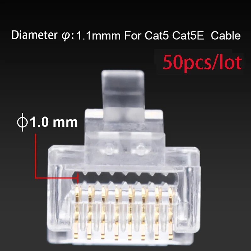 OULLX RJ45 разъем Cat6 20 шт. Cat 5 Cat5e 50pcs
