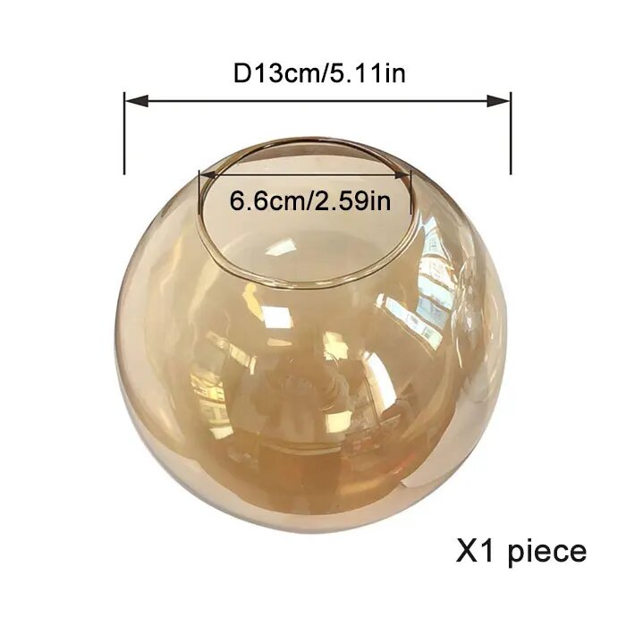 Янтарный стеклянный абажур 65 мм 66 мм D13cm 1pcs