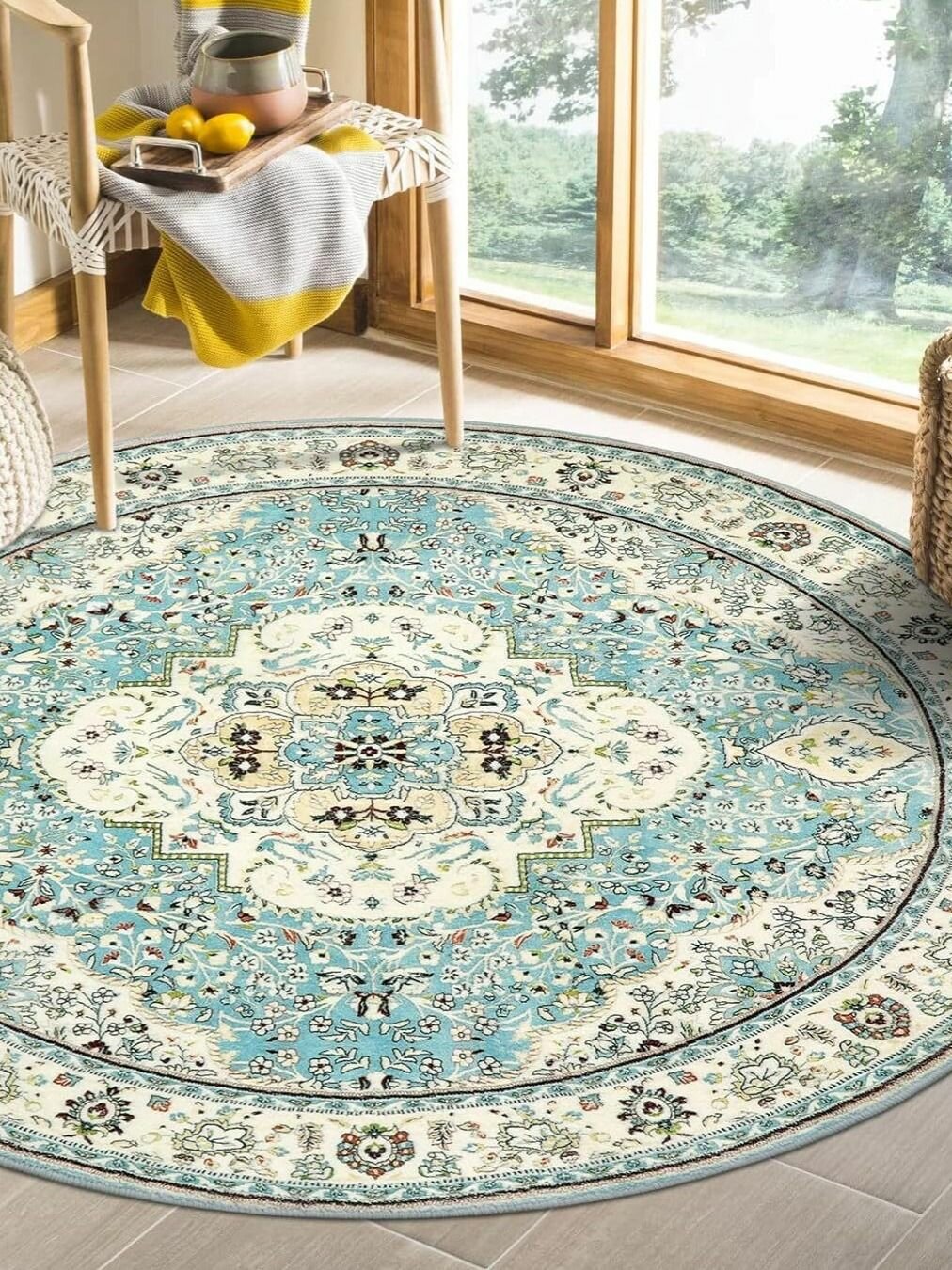 Круглый персидский ковер для гостиной в стиле ретро.200cm