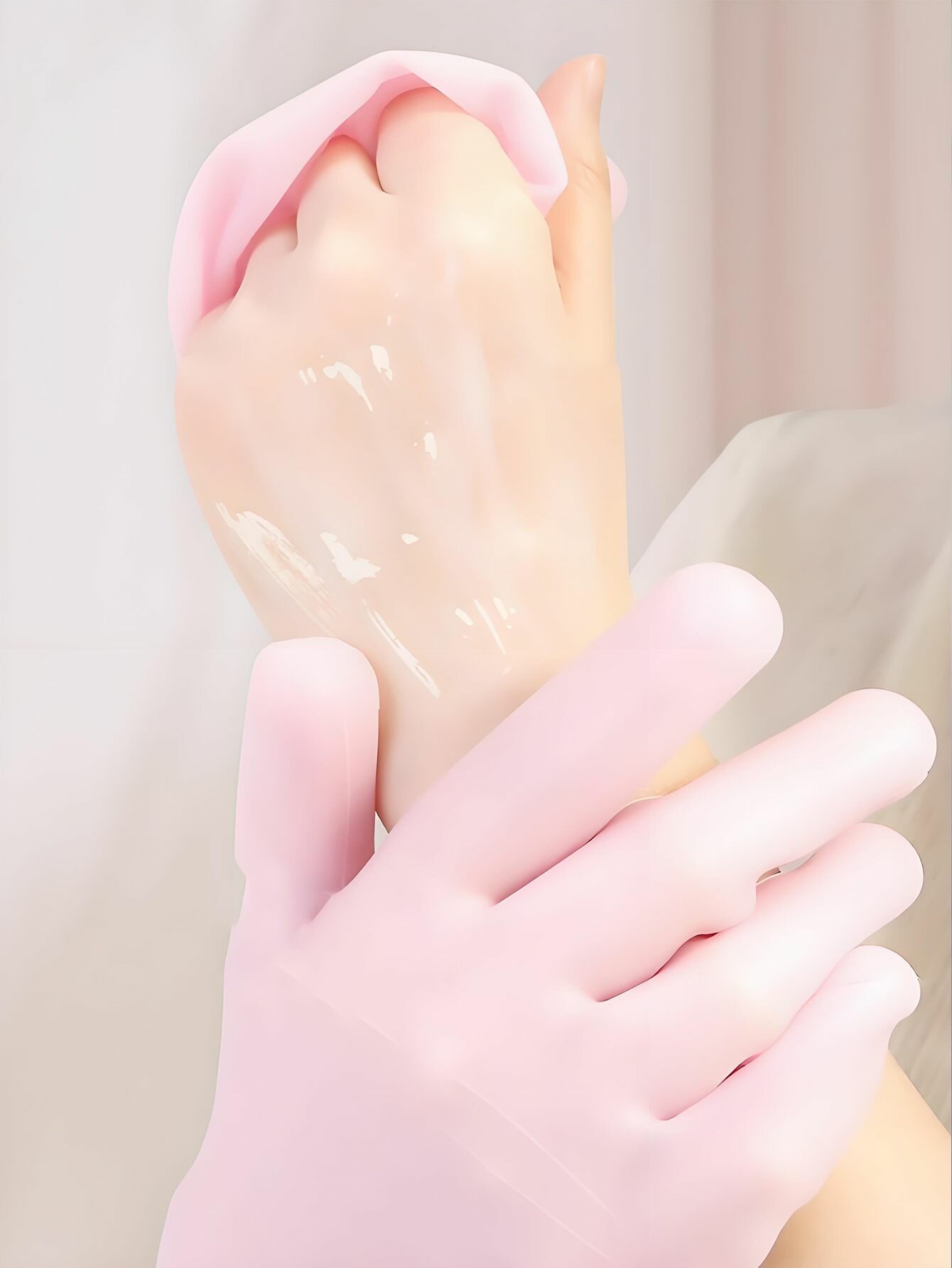 Силиконовые перчатки для ухода за руками увлажняющие против трещин и сухости, невидимые гелевые перчатки для SPA-ухода дома, размягчают огрубевшую кожу