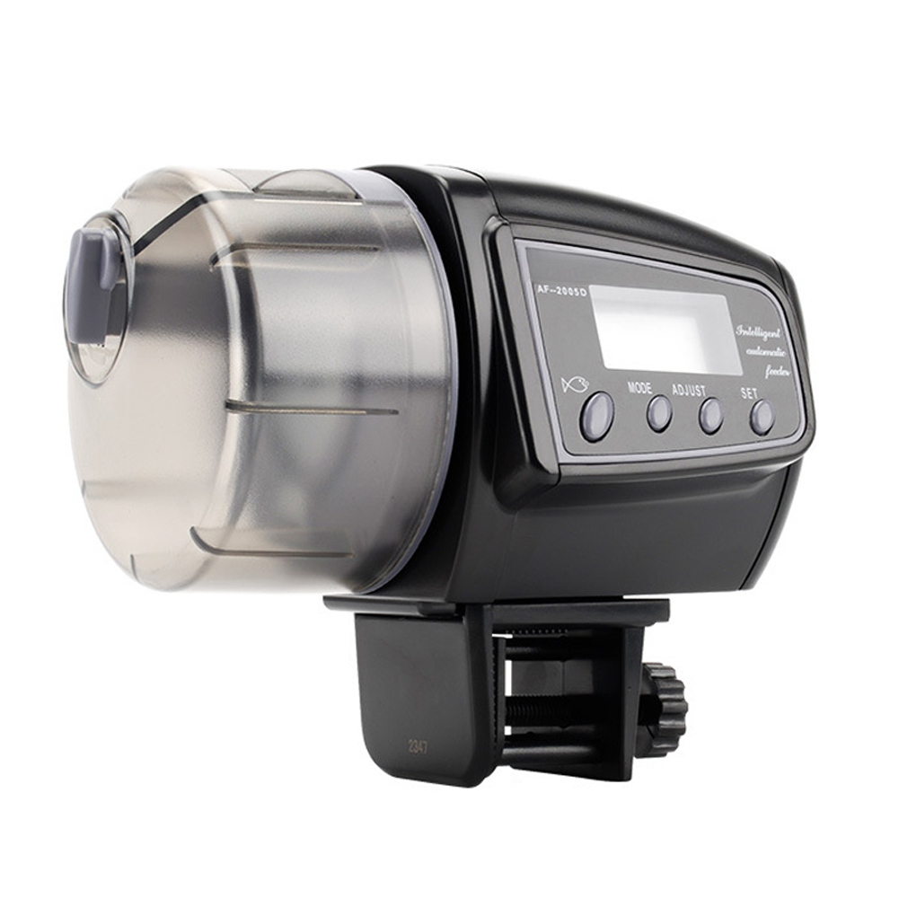 Кормитель для рыб аквариумный интеллектуальный с таймером автоматический с цифровым дисплеем устройство для кормления аквариума бытовой с регулированием объема AF-2005D AF-2009D пластик 1-4 раза в день 1-2 круга ёмкость кормушки AF-2005D ≤100ml AF-2009D