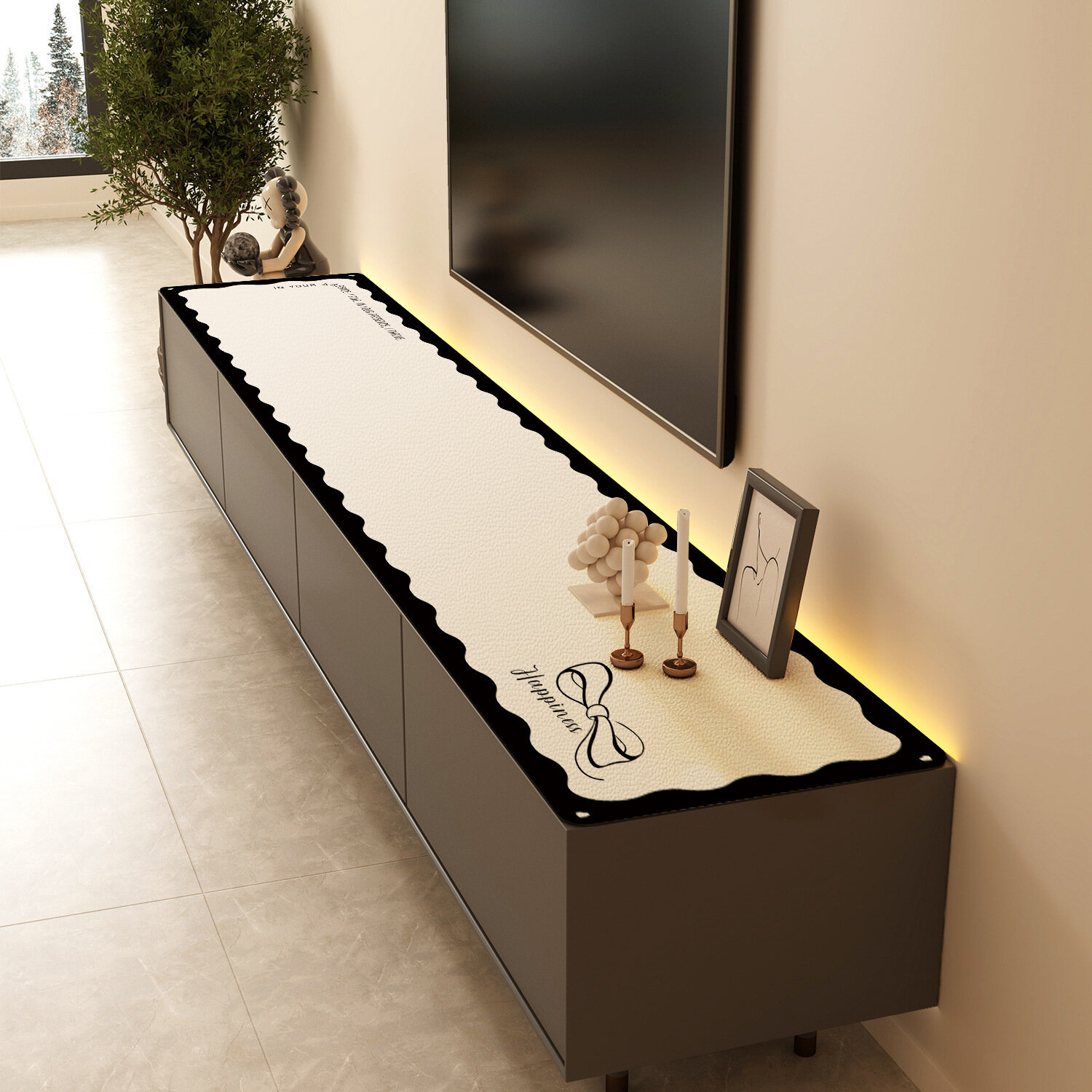 Простой и роскошный пылезащитный коврик для телевизора, нескользящий и грязеотталкивающий коврик для входного шкафа, водонепроницаемый и маслостойкий коврик для обеденного стола, доступен для дропшиппинга